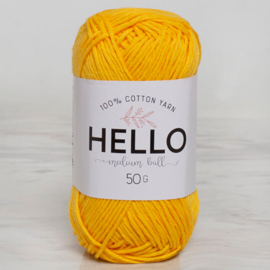 Hello Knitting Yarn, Dark Yellow - 123 - Hobiumyarns