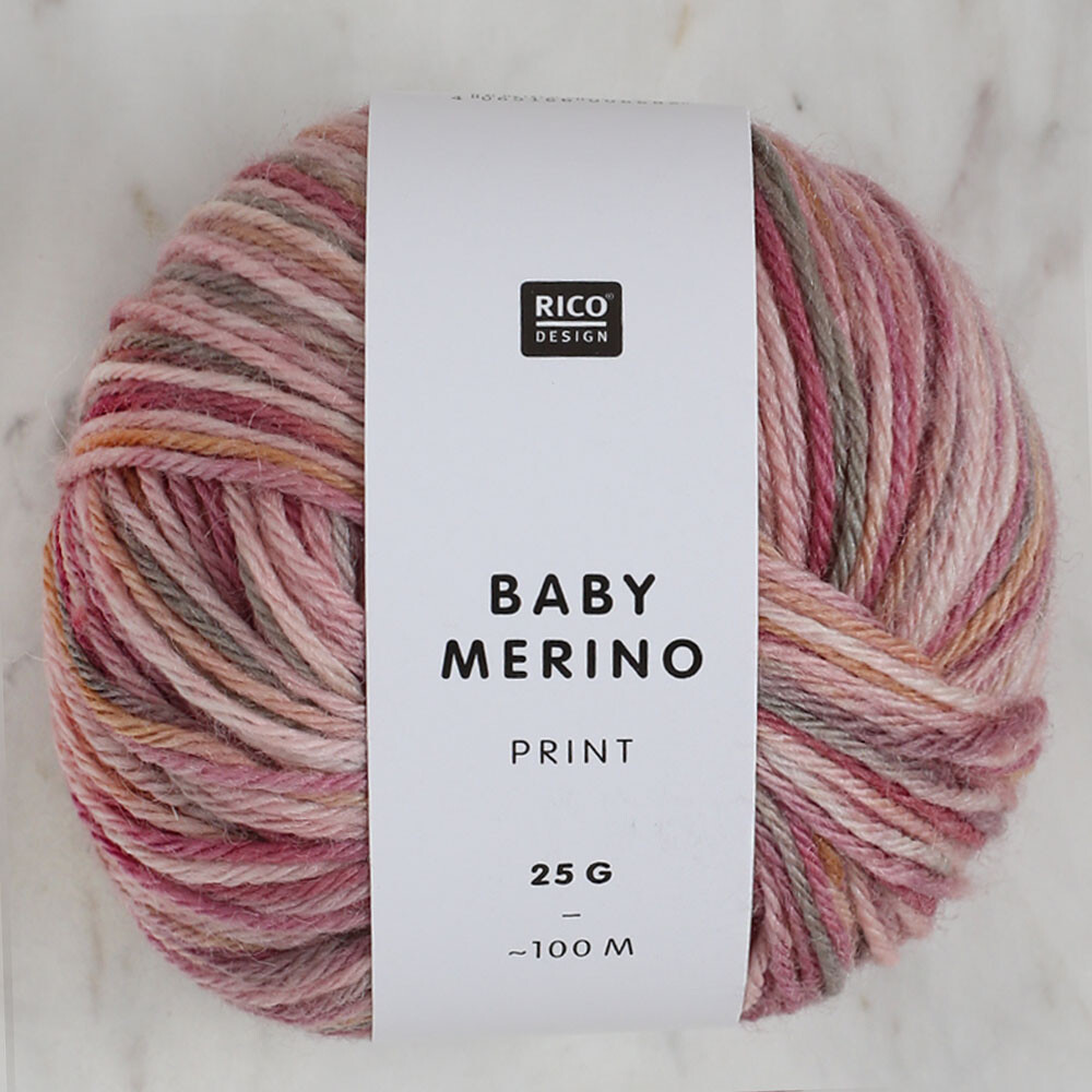 Baby Merino Print 25 gr Baby Yarn, Variegated - 005 - Hobiumyarns